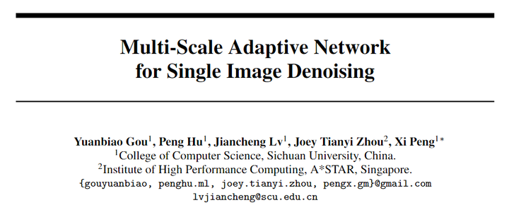 [NIPS 2022-图像去噪]MSANet - 知乎