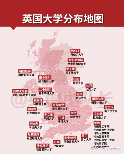 英国大学分布地图一览（25fall必看） - 知乎
