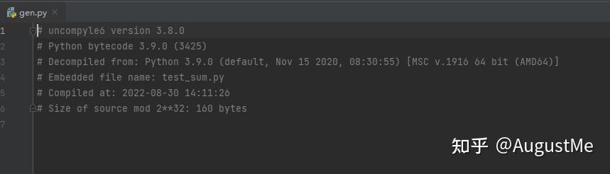 Python 39版本编译的pyc文件如何反编译为py？ 知乎 