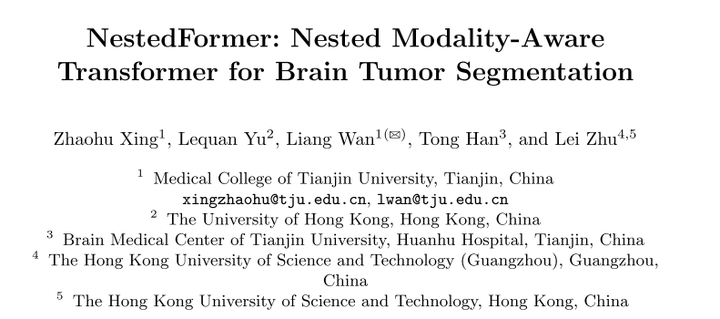 NestedFormer: Nested Modality-Aware Transformer for Brain Tumor ...