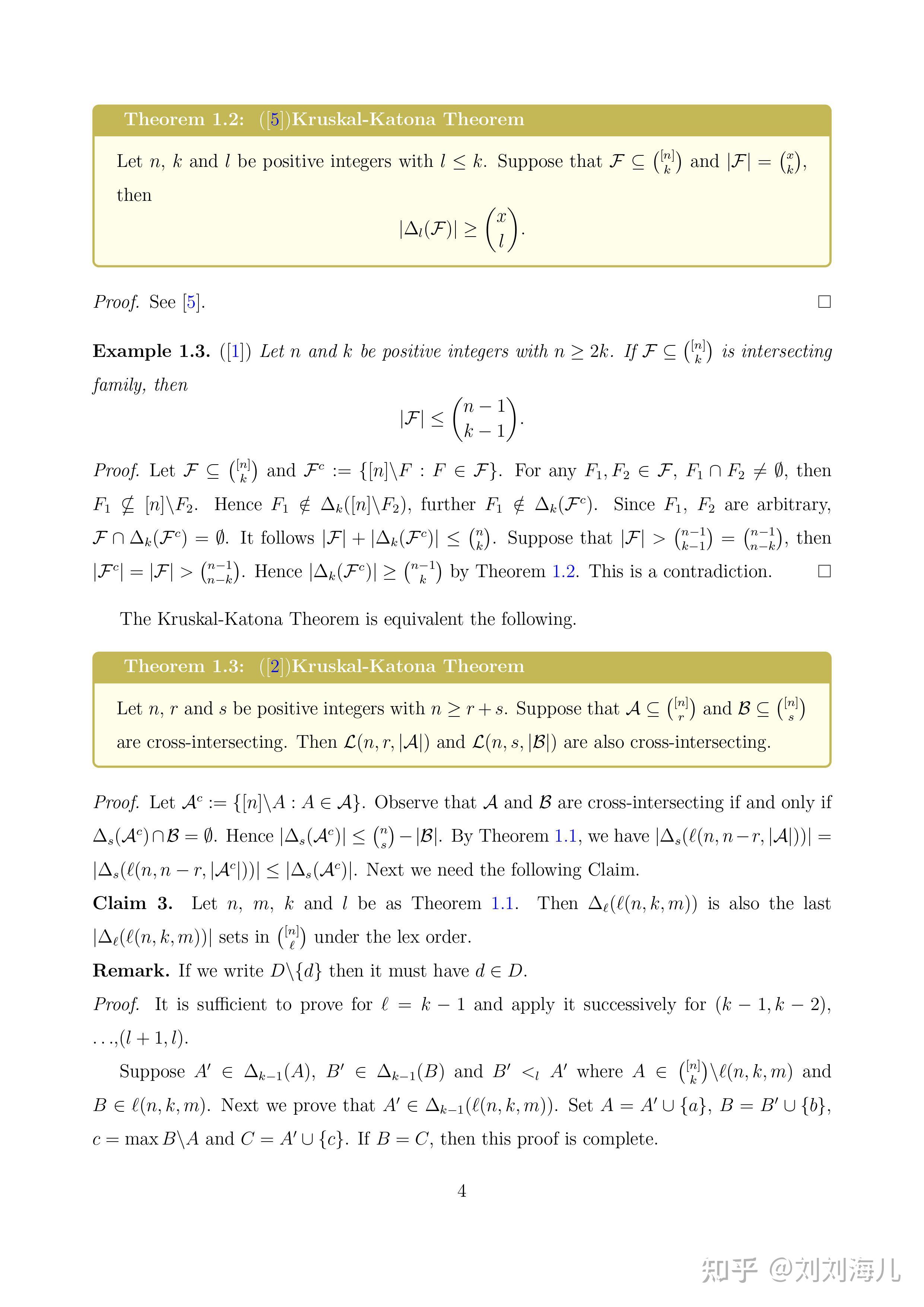 Kruskal-Katona Theorem - 知乎