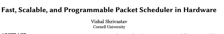 Fast, Scalable, and Programmable Packet Scheduler in Hardware - 知乎