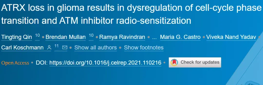 Cell Reports | ATRX基因突变的神经胶质瘤的高效疗法 - 知乎