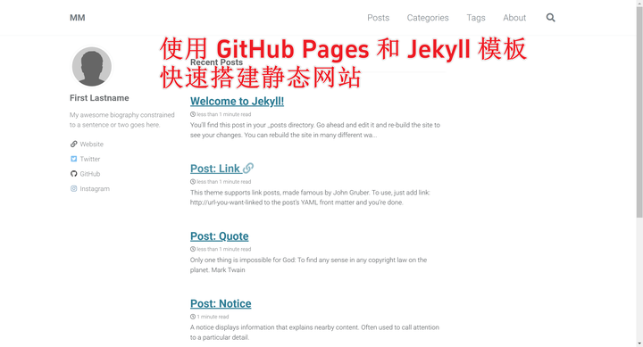 使用 GitHub Pages 和 Jekyll 模板快速搭建静态网站 - 知乎