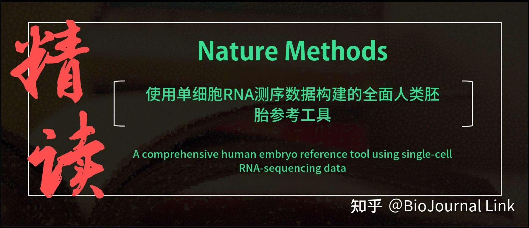 细胞图谱 | Nat.Methods | 使用单细胞RNA测序数据构建的全面人类胚胎参考工具 - 知乎