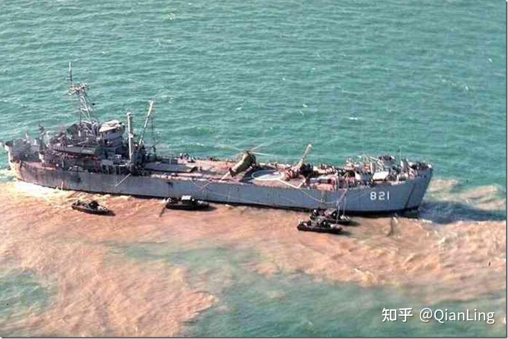 卫星地图：仁爱礁上的非法菲律宾坦克登陆舰 - 知乎