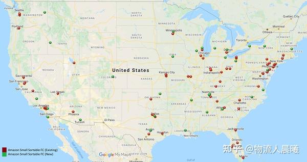亚马逊仓库的全球网络地图 - 知乎