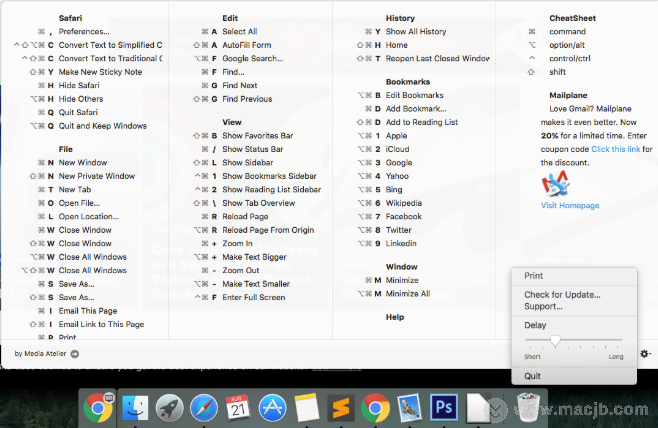 如何使用CheatSheet快速查看所有Mac App的所有键盘快捷键 - 知乎