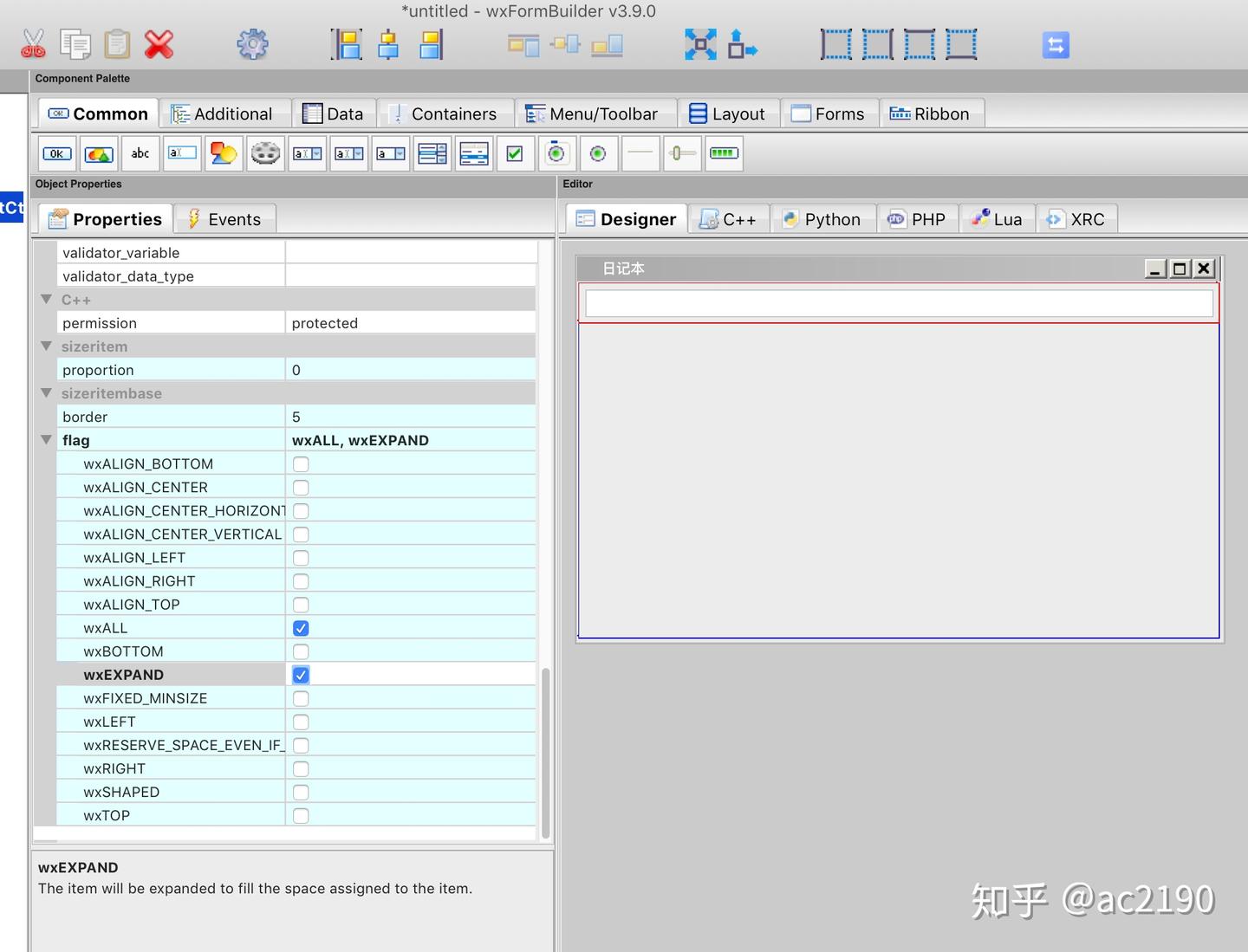 使用wxPython打造自己的印象笔记（4）wxFormBuilder使用指南 - 知乎