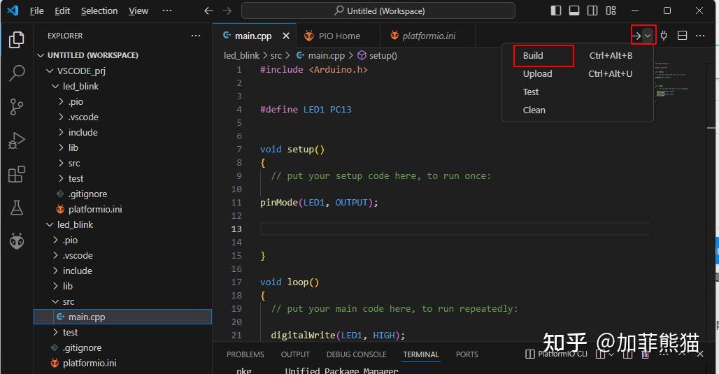 VScode+platformIO+Arduino对STM32F103C8T6编程笔记（一、建立一个工程，并实现LED闪烁） - 知乎