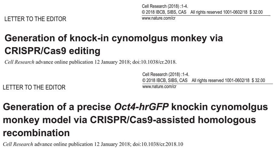中国学者首次利用CRISPR技术获得基因敲入猴丨特别关注 - 知乎