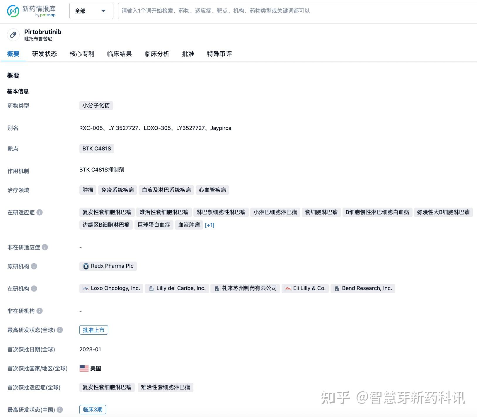 礼来的BTK抑制剂LOXO305上市后，前景如何？ - 知乎