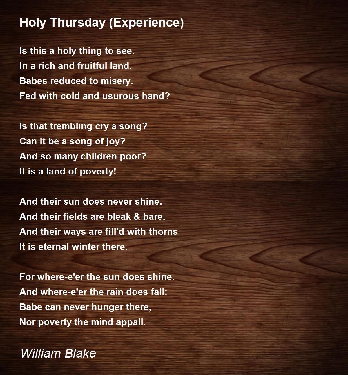 William Blake(威廉·布莱克)《Holy Thursday (Songs of Experience)》《神圣星期四（经验之歌 ...