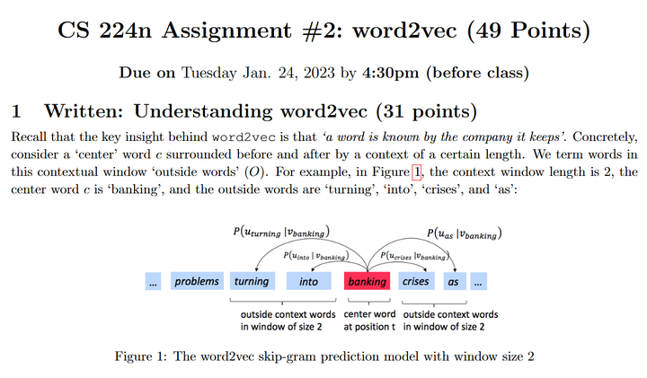 Stanford NLP 课程（CS 224n 2023）课后作业参考：Assignment 2-word2vec - 知乎
