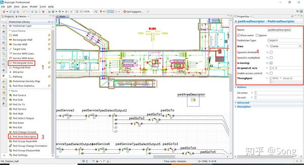 AnyLogic地铁行人仿真（一）——站厅层 - 知乎