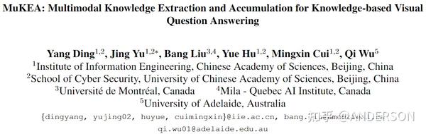 MuKEA:Multimodal Knowledge Extraction and Accumulation for Knowledge-based Visual Question ...