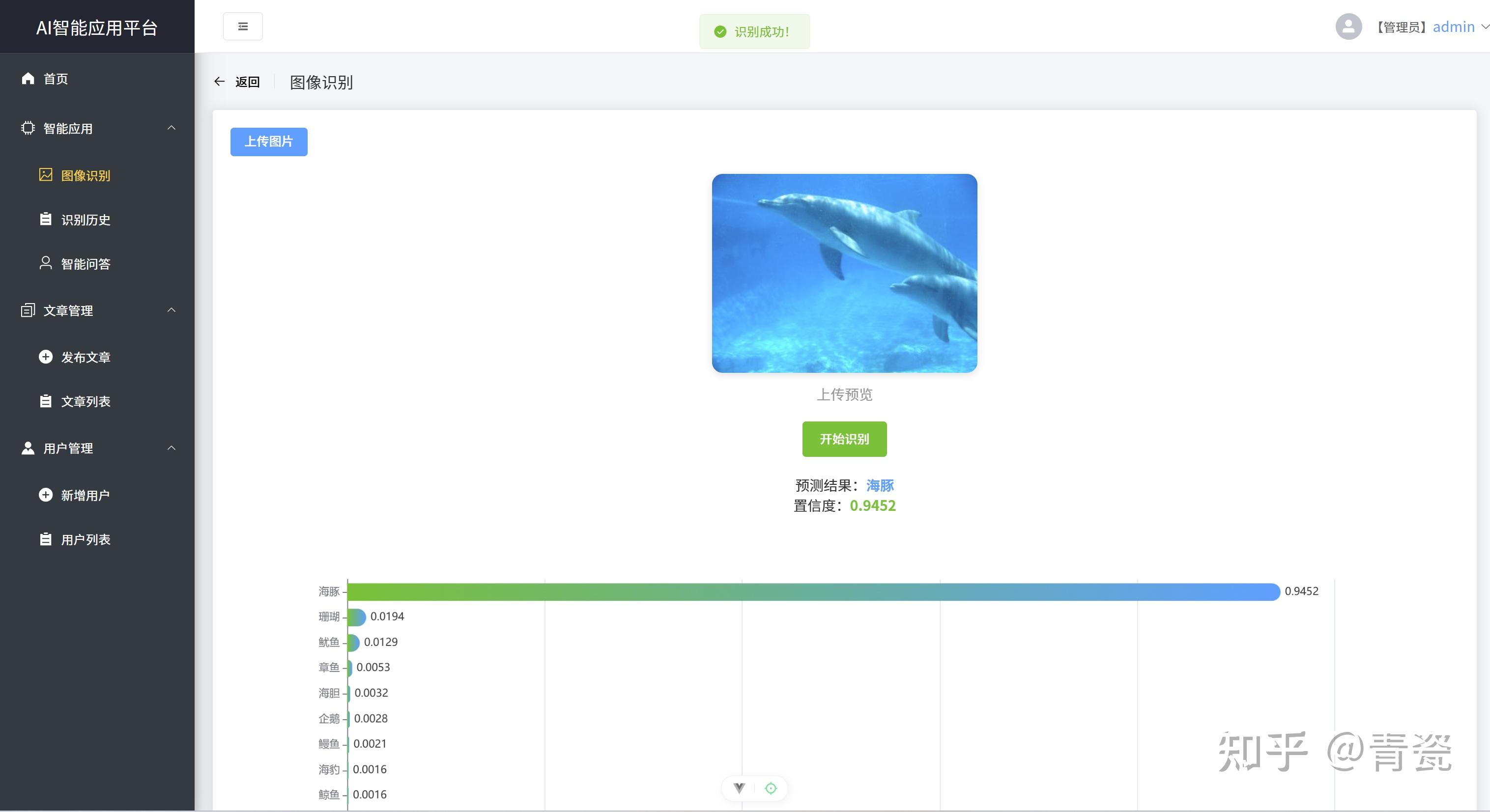 海洋生物识别系统【最新版】Python+TensorFlow+Vue3+Django+人工智能+深度学习+卷积神经网络算法 - 知乎