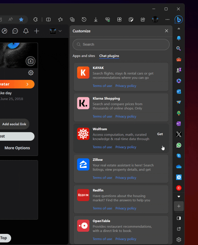 微软 Edge 浏览器更新，首批 Bing Ai 插件发布 - 知乎
