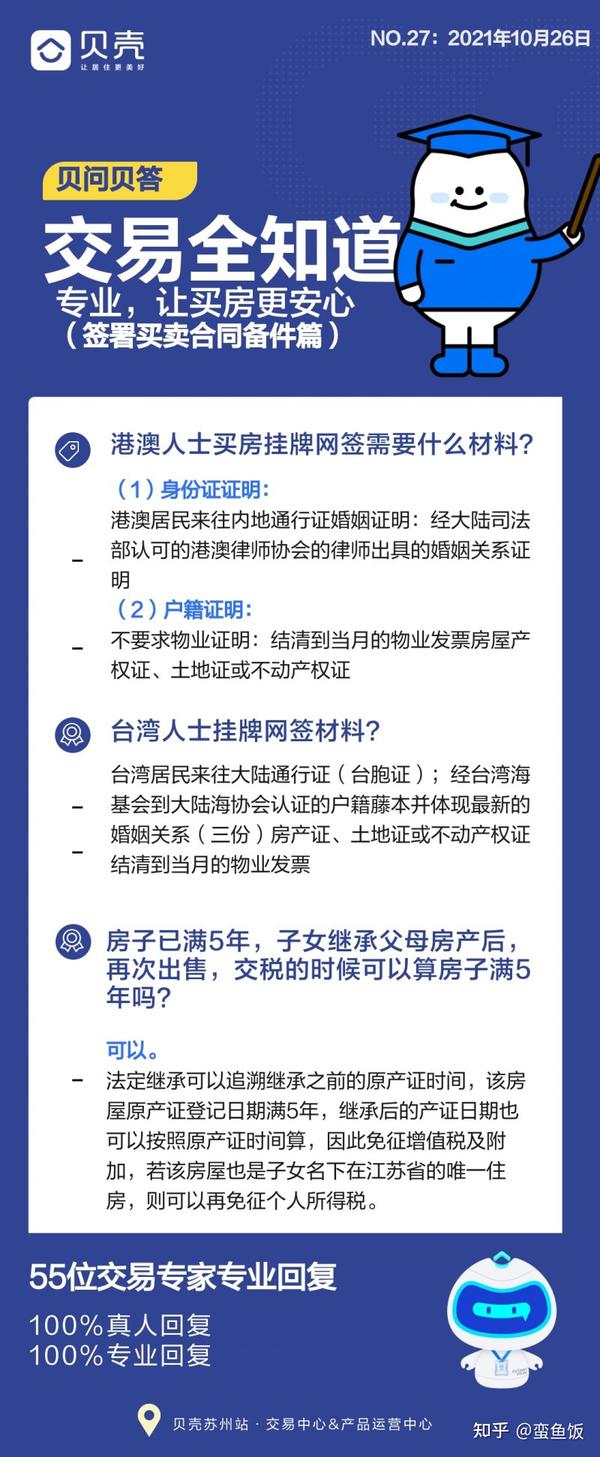 【贝壳苏州科普】港澳台人士买房网签需要什么材料？ 知乎