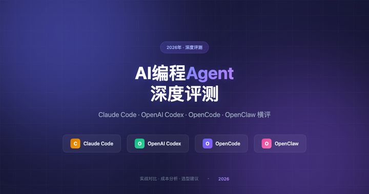 🔥2026年2月AI编程Agent深度评测：Claude Code、OpenAI Codex、OpenCode、OpenClaw横评 - 知乎