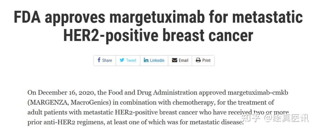 HER2阳性乳腺癌新药马吉妥昔单抗上市！后线治疗再添新选 - 知乎