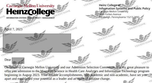 2023 VH Offer | CMU MSHCA！恭喜VH学员收获CMU卡耐基梅隆大学医疗保健分析与信息技术硕士！ - 知乎