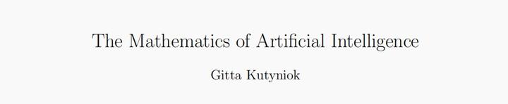 The Mathematics of Artificial Intelligence人工智能的数学 - 知乎