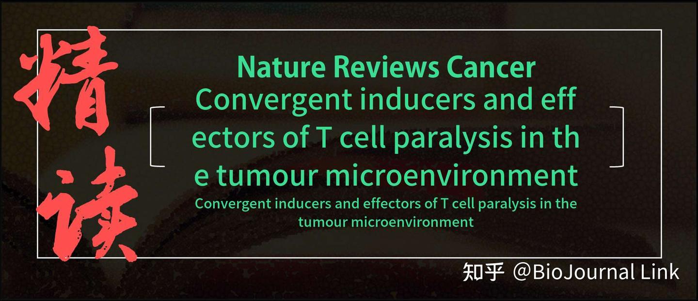 综述 | Nat.Rev.Cancer | 肿瘤微环境中T细胞麻痹的趋同诱导因子和效应因子 - 知乎