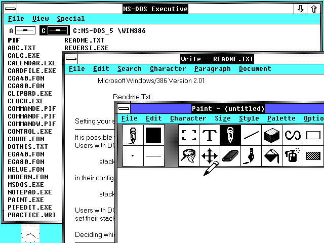Windows 2.01 Microsoft Windows/386（穿越时间，梦回1987） - 知乎
