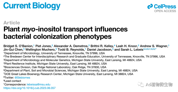 Current Biology | 又一篇！研究揭示植物代谢物肌醇介导与根际微生物互作的保守机制！ - 知乎