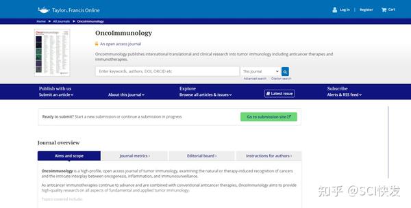 sci快发 | OncoImmunology：JCR1区，国人发文量第二，纯OA期刊 - 知乎