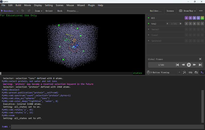 【PyMOL】使用PyMOL制作单分子MD模拟的轨迹动画 - 知乎