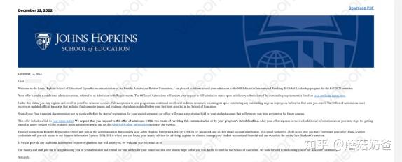 第一个offer是JHU的，后面我丝毫不慌 - 知乎