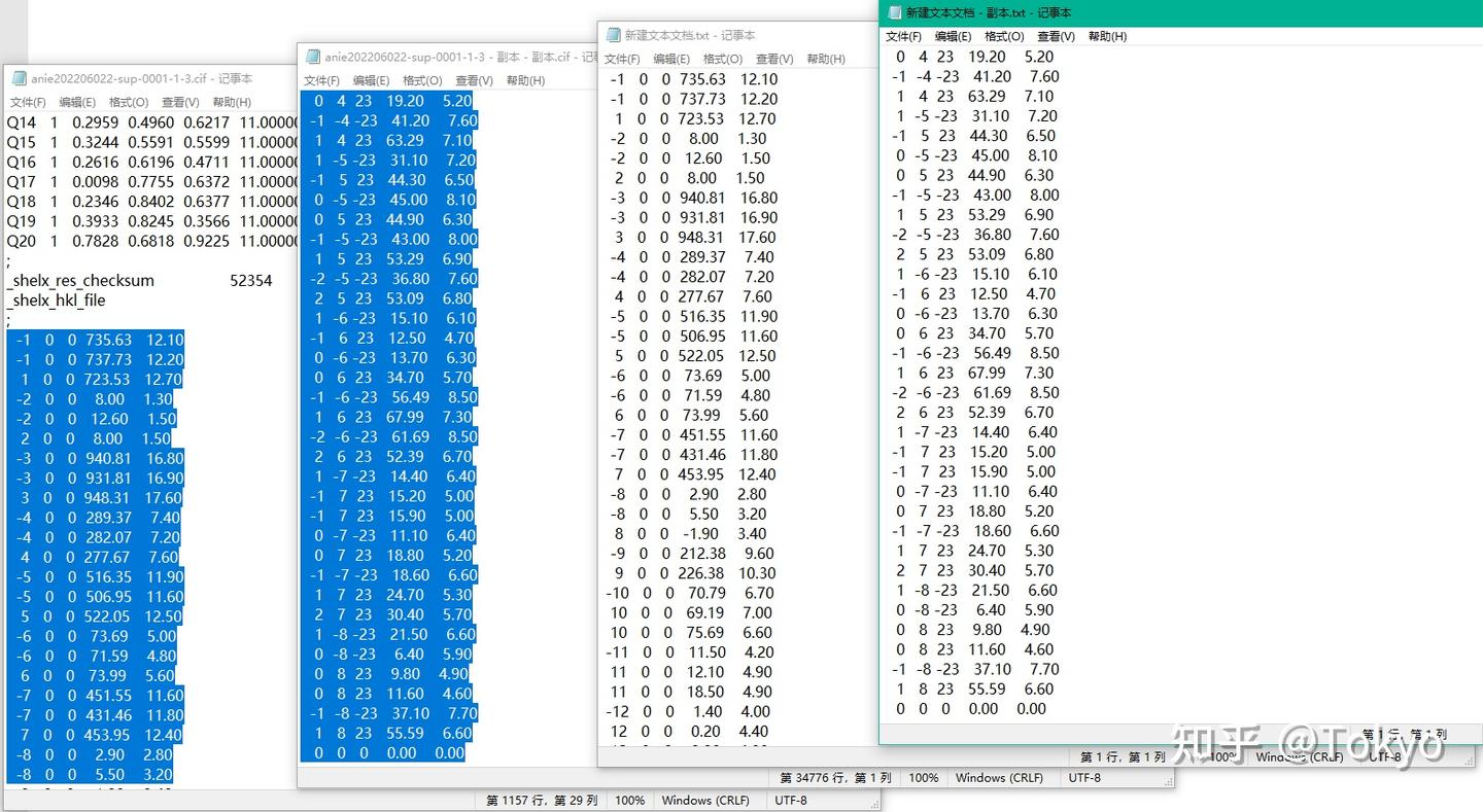 提取CIF中的hkl和res文件 - 知乎