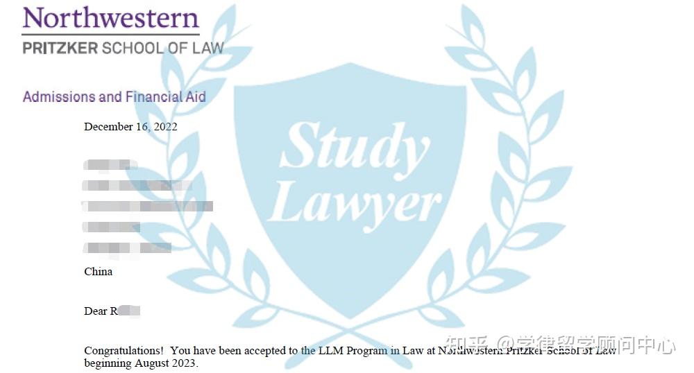 西北LLM再度放榜，恭喜拿到offer的学律申请者 - 知乎