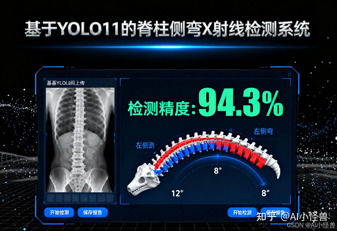 基于YOLO11的脊柱侧弯X射线检测系统（Python源码+数据集+Pyside6界面） - 知乎