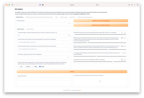 AMD显卡部署RVC WebUI(Retrieval-based-Voice-Conversion-WebUI)操作笔记(Linux ...