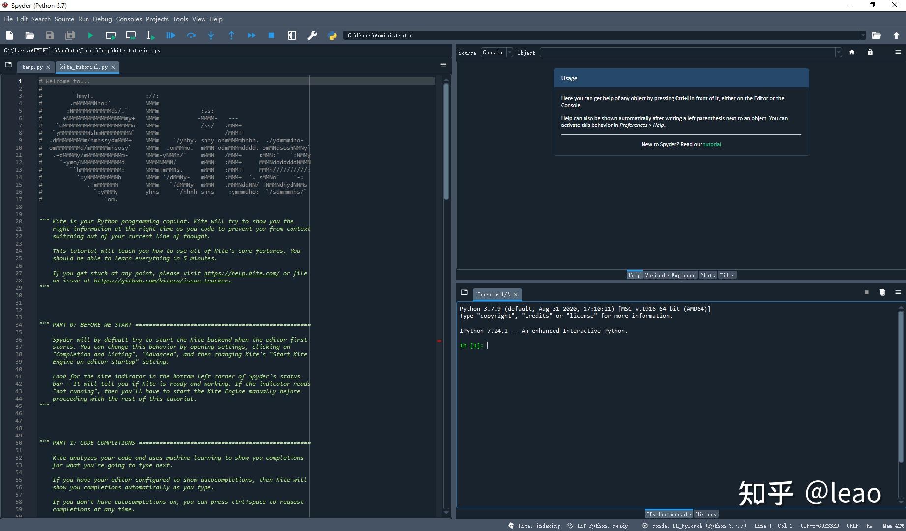 启用Spyder5.05：Spyder Kite - 知乎