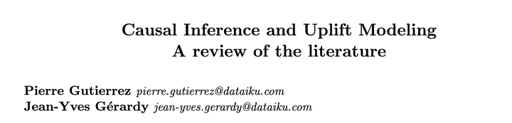 Uplift Modeling Review - 知乎