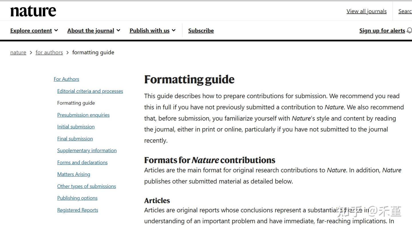 SCI 投稿格式参考 | Nature - 知乎