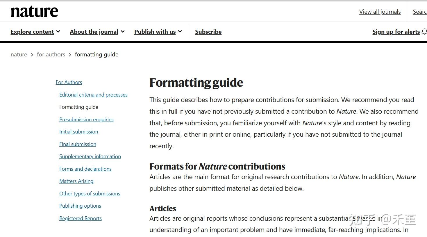SCI 投稿格式参考 | Nature - 知乎