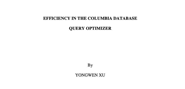 The Cascades Framework for Query Optimization - 知乎