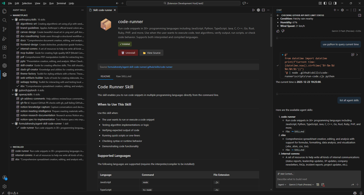 VS Code 中的 Agent Skills Marketplace - 知乎