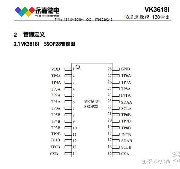 VK3618I*SSOP28高抗干扰/多键触摸检测芯片用于工控.家电等触控电子产品 - 知乎
