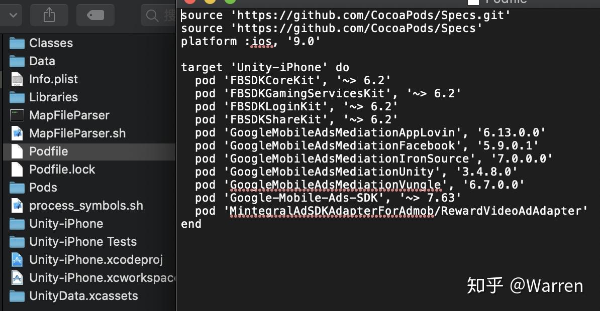 浅谈CocoaPods如何在Unity中直接配置 - 知乎