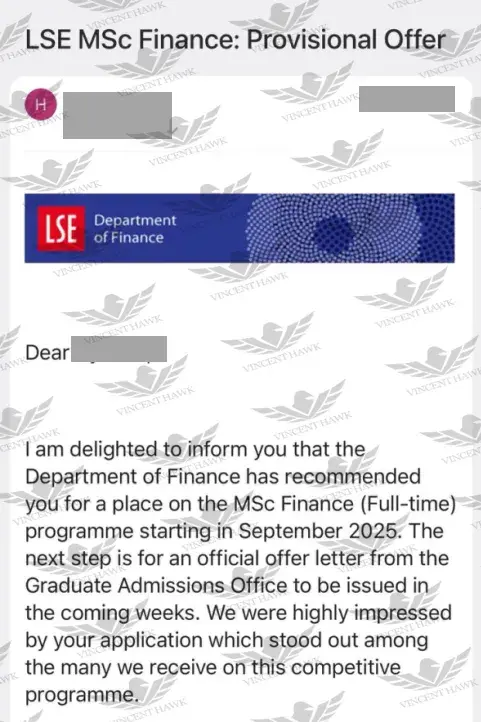 2025 VH Offer | LSE再传捷报 Offer+2！恭喜VH学员获录LSE金融与私募硕士项目和金融硕士项目各一枚~ - 知乎