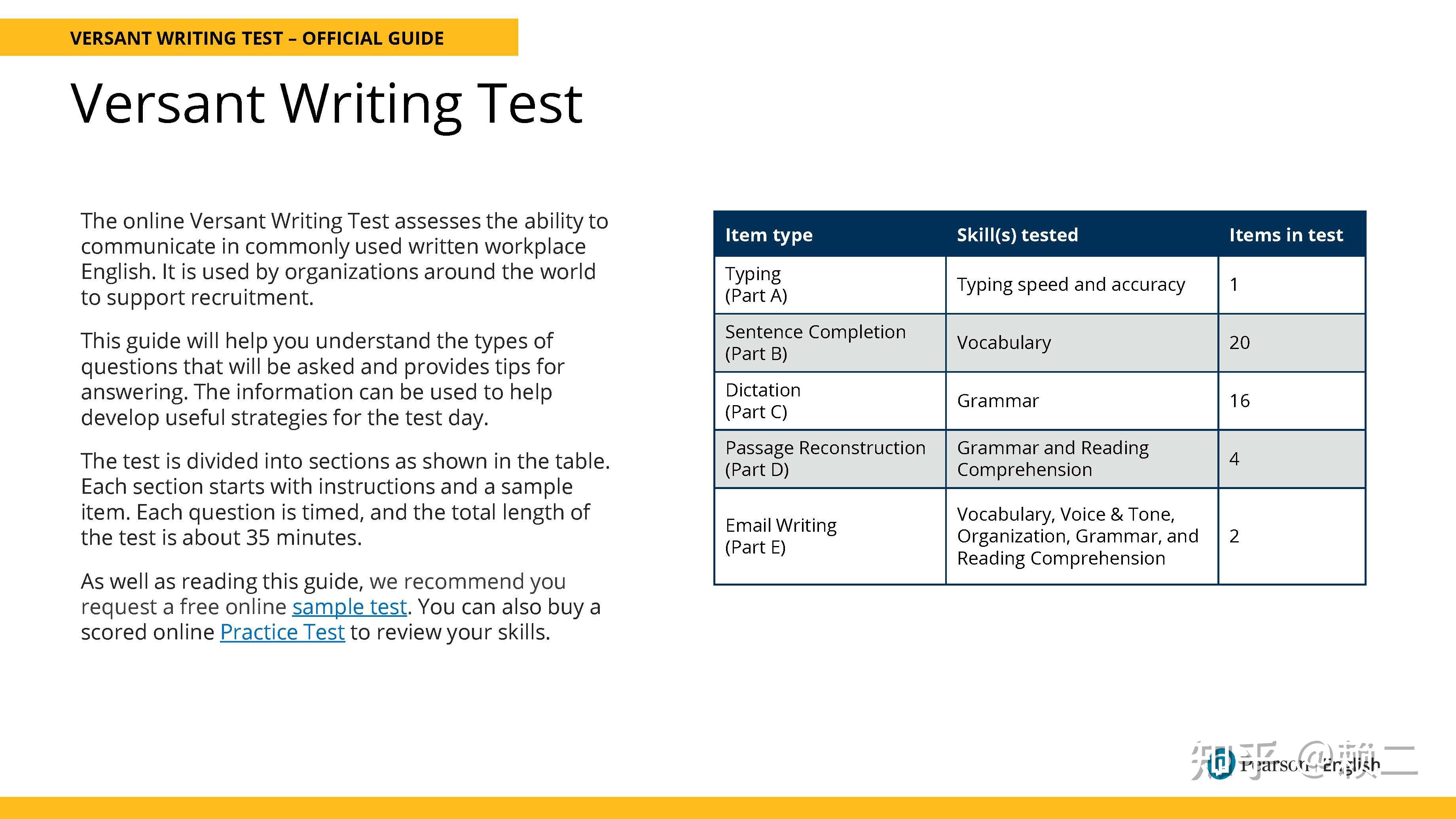 Versant Writing Test（vewt）考试大纲 - 知乎