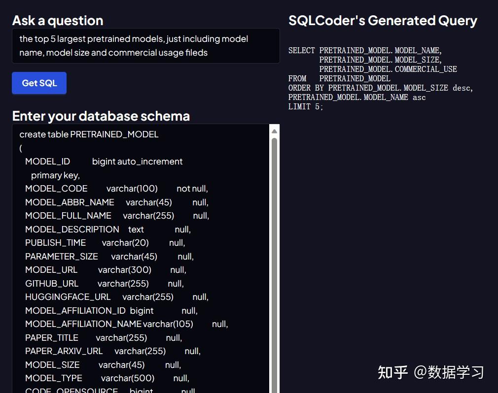 最强sql代码生成开源大模型发布:defogai开源超过gpt 35 Turbo的sql生成大模型sqlcoder,免费商用授权~ 知乎