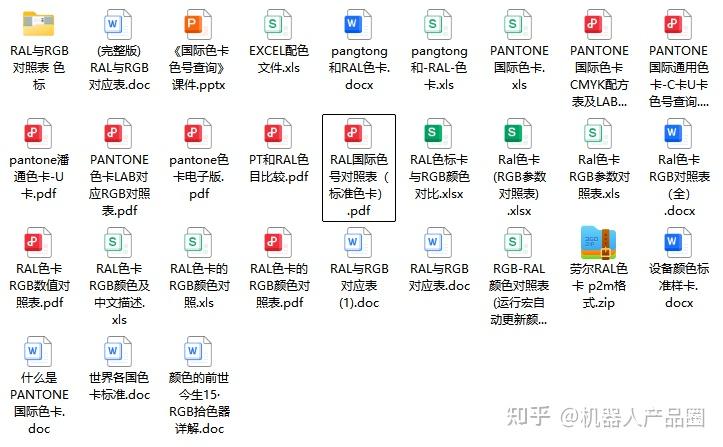 劳尔RAL和RGB和潘通pantone颜色色卡 - 知乎