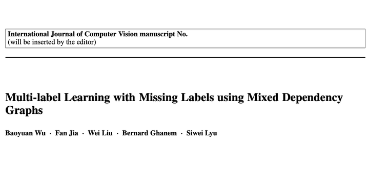 IJCV 18 | Multi-label learning with missing labels - 知乎